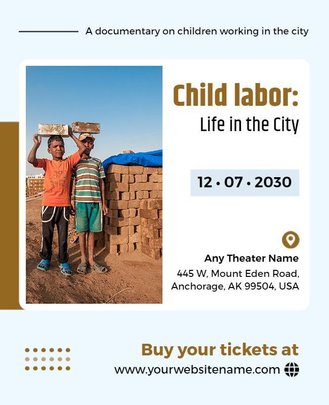 Documentary on Child Labor in Urban Settings Poster Template