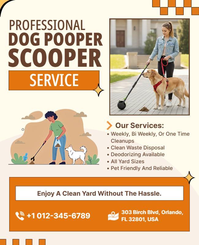 Dog Pooper Scooper Service Announcement Flyer Template