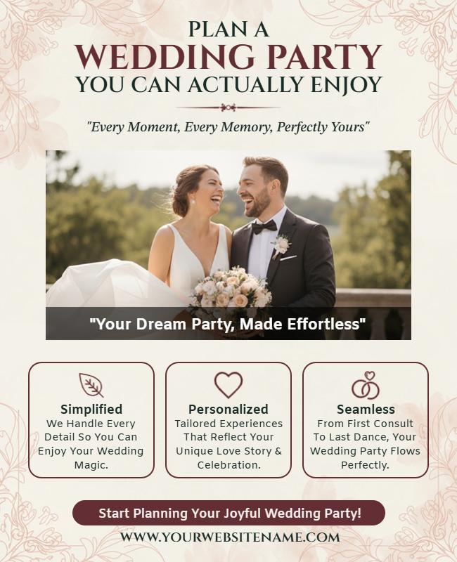 Dream Wedding Party Service Promotion Flyer Template
