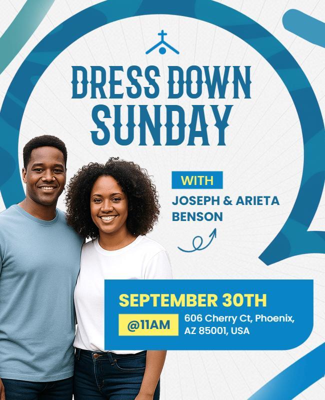 Dress Down Sunday Community Event Flyer Template