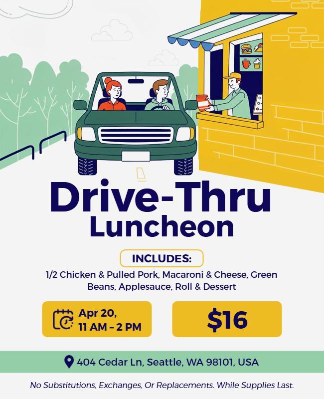 Drive-Thru Luncheon Event Flyer Template