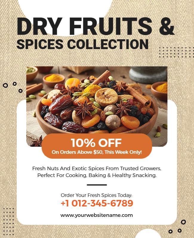 Dry Fruits and Spices Sale Flyer Template