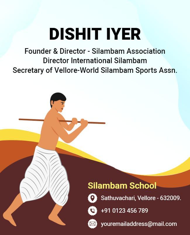Dynamic Action-Packed Silambam Martial Arts Poster Template
