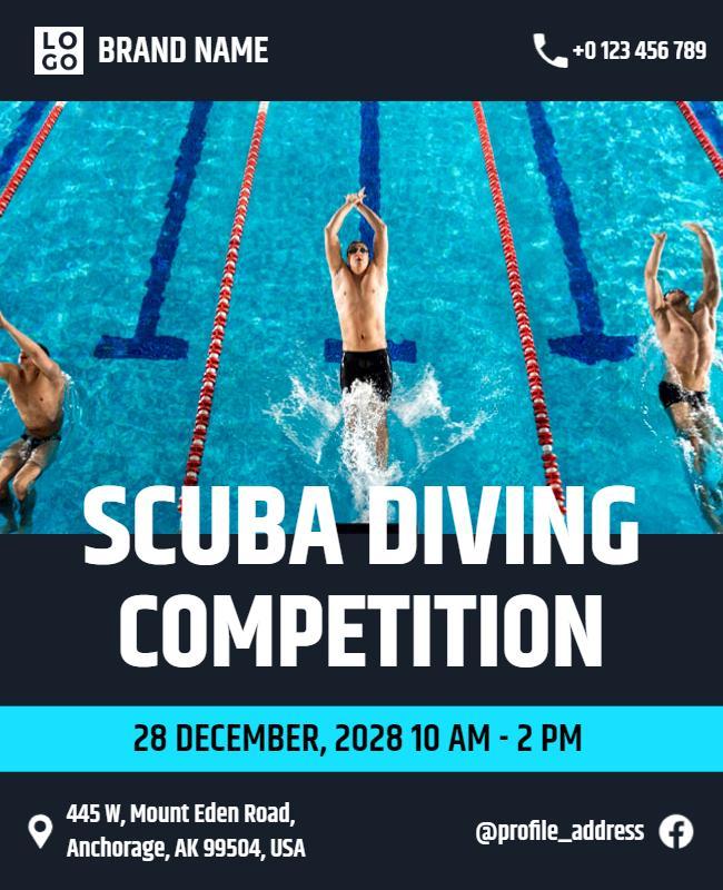 Dynamic Aquatic Scuba Diving Competition Poster Template