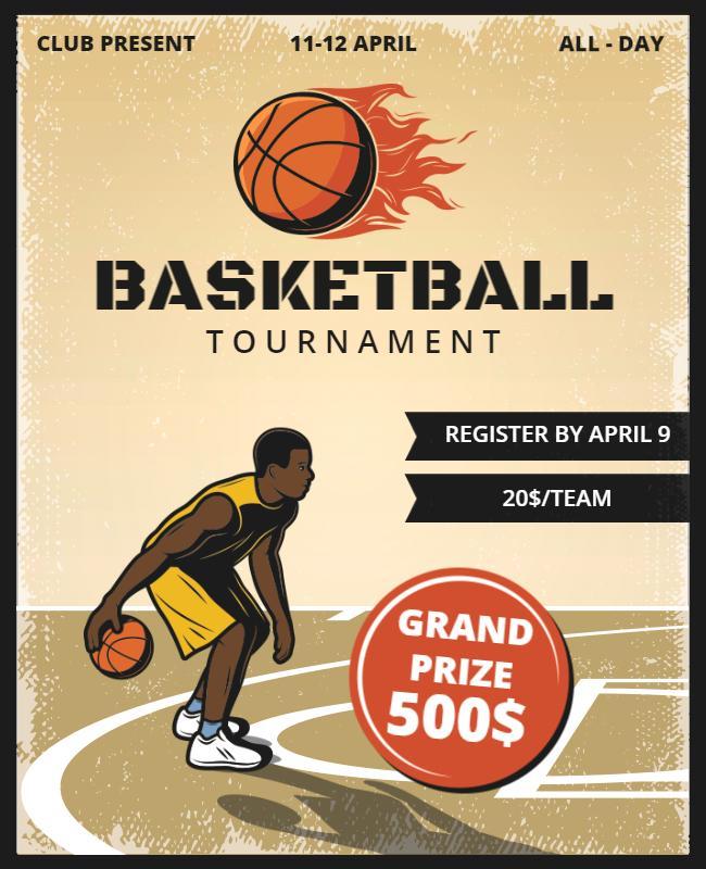 Dynamic Basketball Tournament Challenge Poster Template