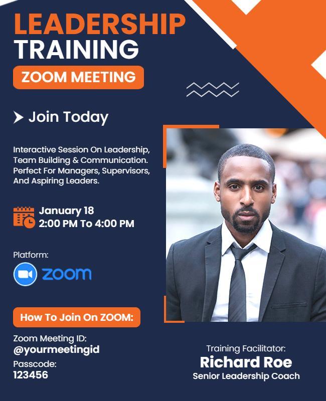 Dynamic Blue Leadership Development Online Seminar Flyer Template