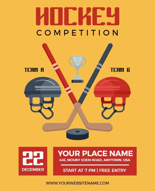 Dynamic Colorful Hockey Competition Event Poster Template