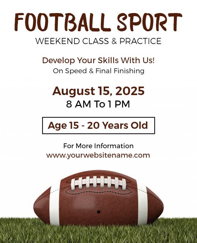 Dynamic Football Sport Skills Development Practice Poster Template
