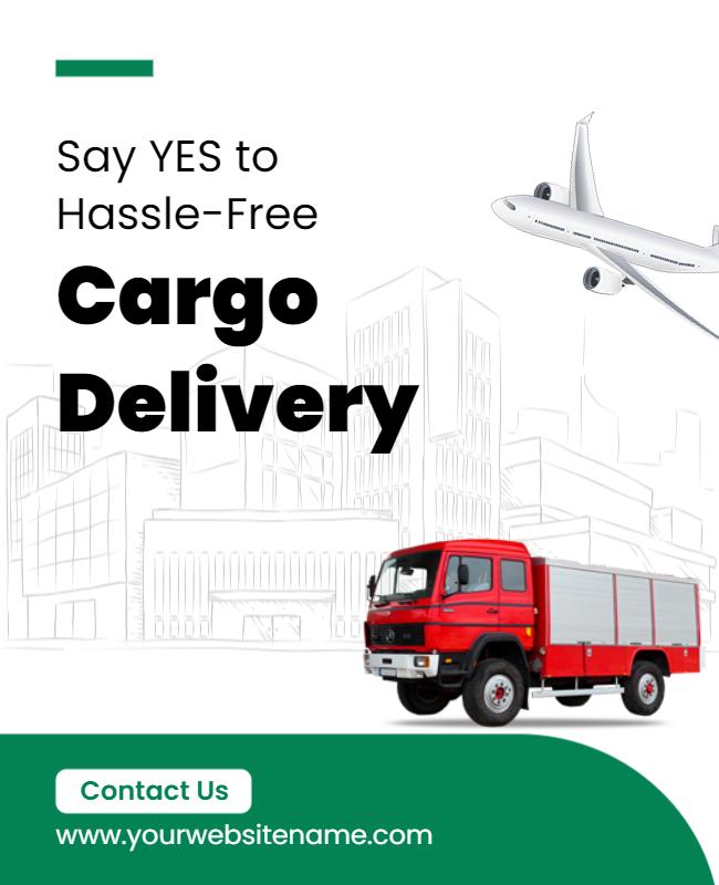 Dynamic Green Cargo Delivery Services Poster Template