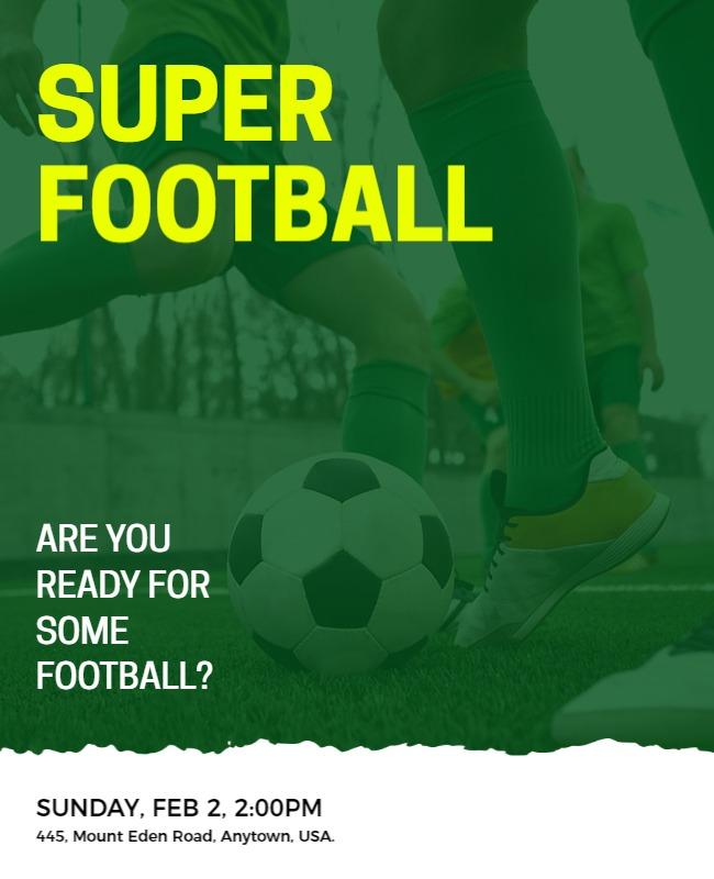 Dynamic Green Super Football Game Event Poster Template