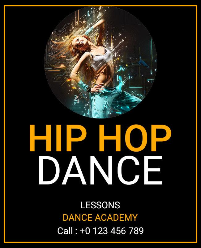Dynamic Hip Hop Dance Lessons at Dance Academy Poster Template
