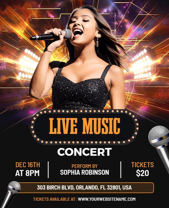 Dynamic Live Music Concert Performance Poster Template