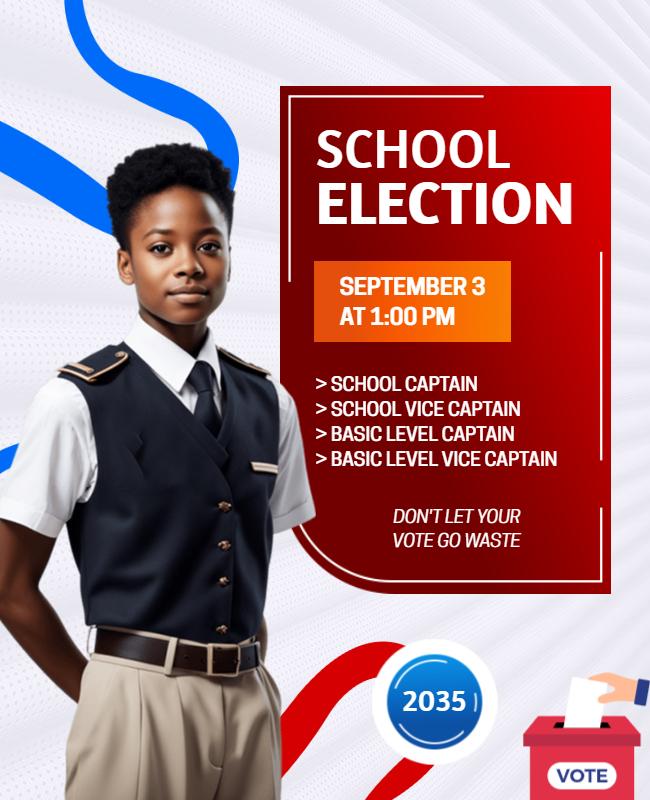 Dynamic Red School Election Campaign Poster Template