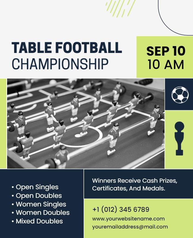 Dynamic Table Football Championship Event Poster Template
