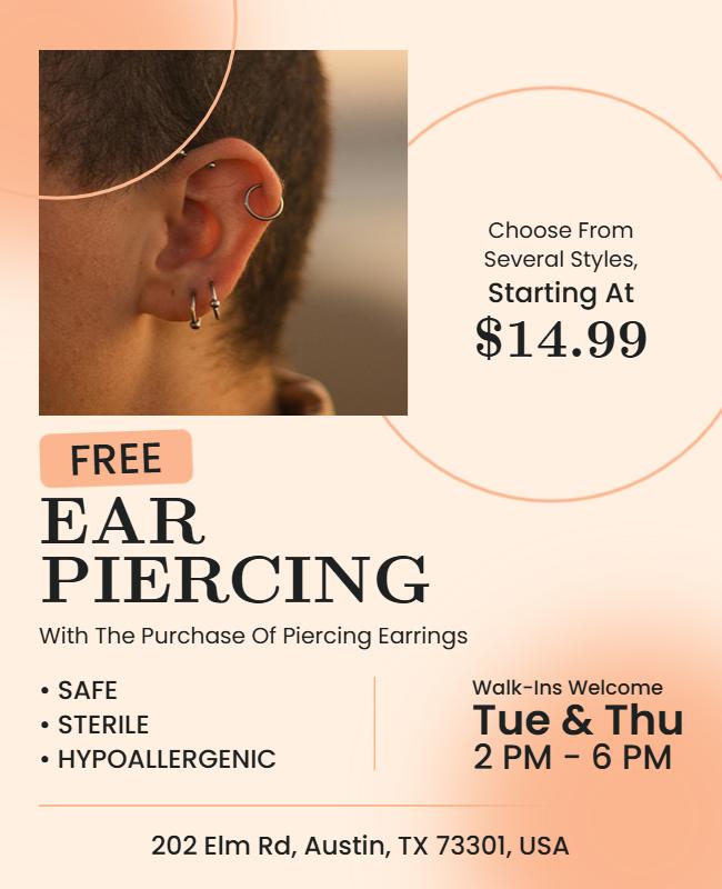 Ear Piercing Promotion Flyer Template