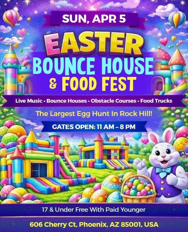 Easter Bounce House Flyer Template