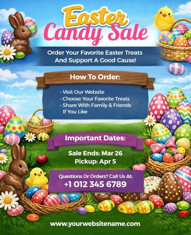 Easter Candy Sale Promotional Flyer Template