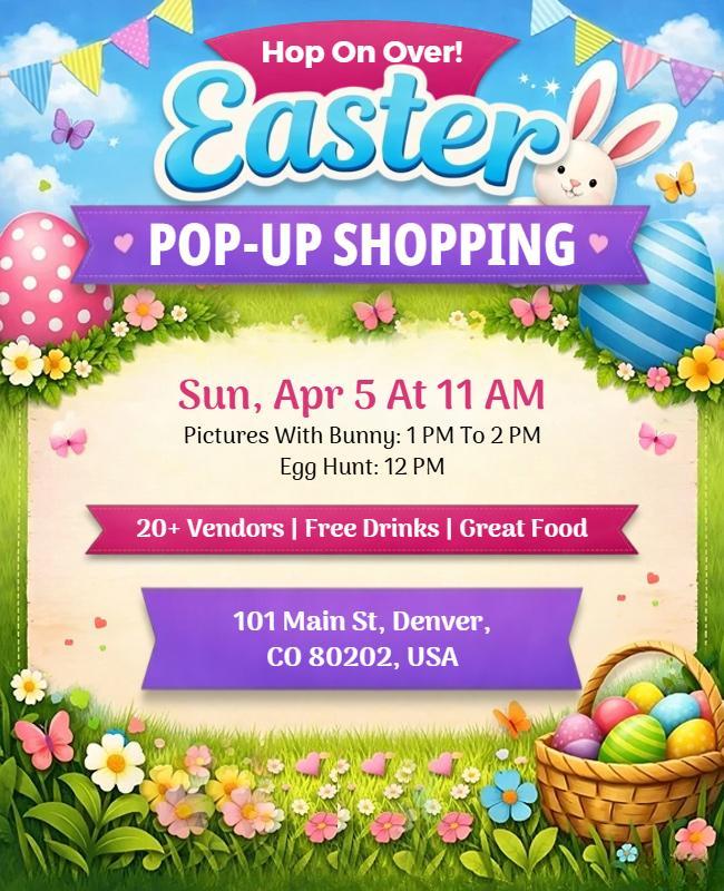 Easter Pop-up Shopping Event Flyer Template