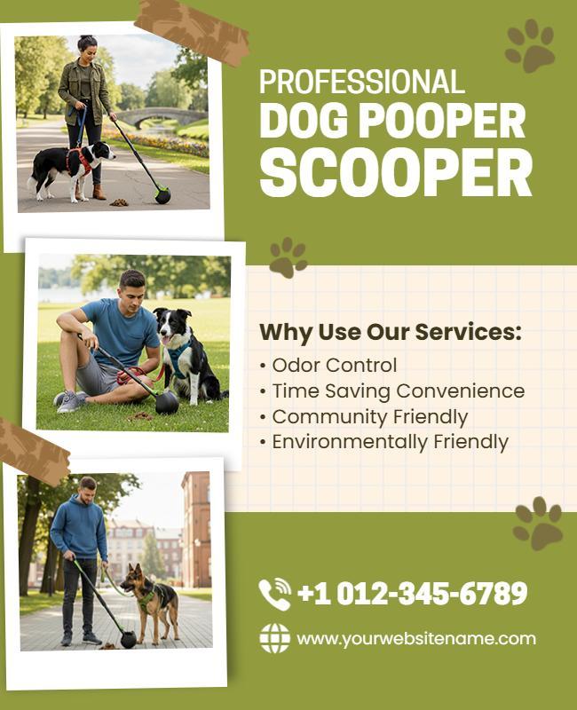 Eco-Friendly Dog Poop Scooping Service Flyer Template