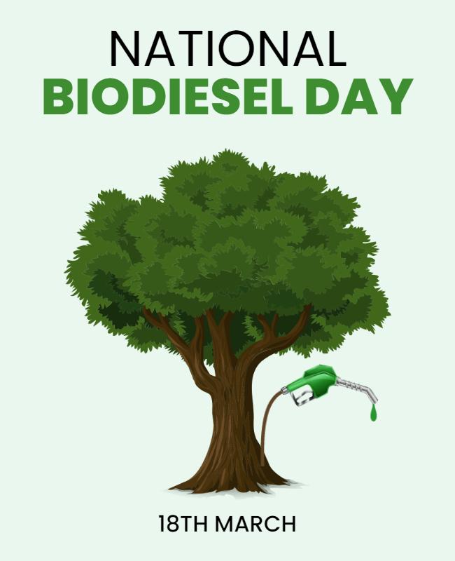Eco-Friendly Green Biodiesel Day Awareness Poster Template