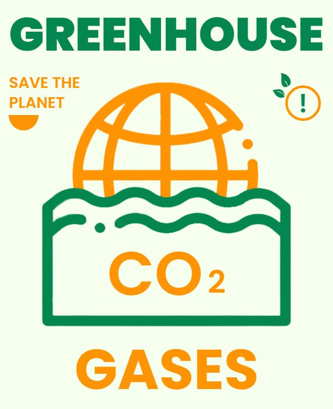 Eco-Friendly Greenhouse Gases Awareness Poster Template