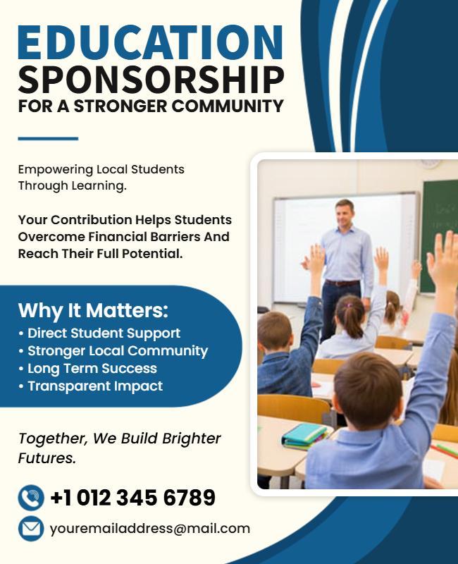 Education Sponsorship Community Support Flyer Template