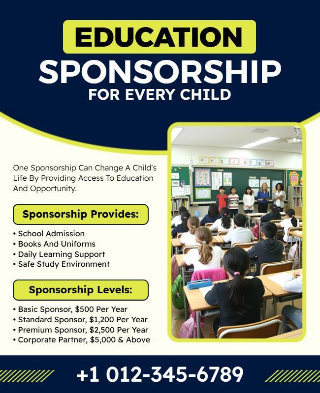 Education Sponsorship Program Flyer Template