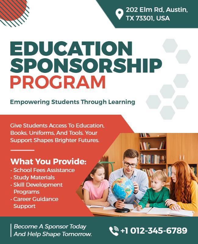 Education Sponsorship Program Informational Flyer Template