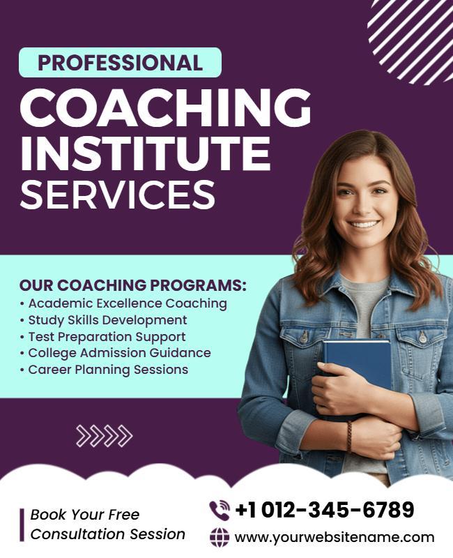 Educational Coaching Institute Services Flyer Template