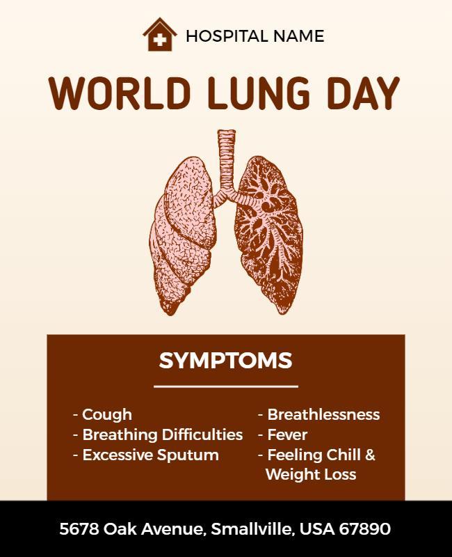 Educational World Lung Day Health Awareness Poster Template