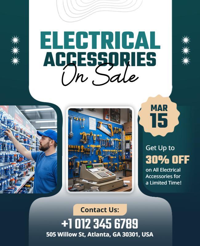 Electrical Accessories Sale Promotion Flyer Template