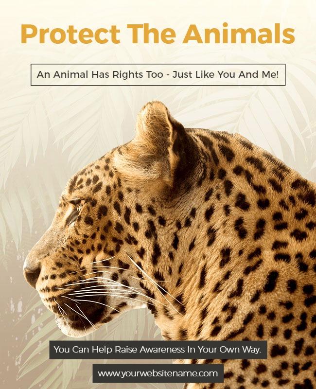 Elegant Animal Rights Awareness Poster Template