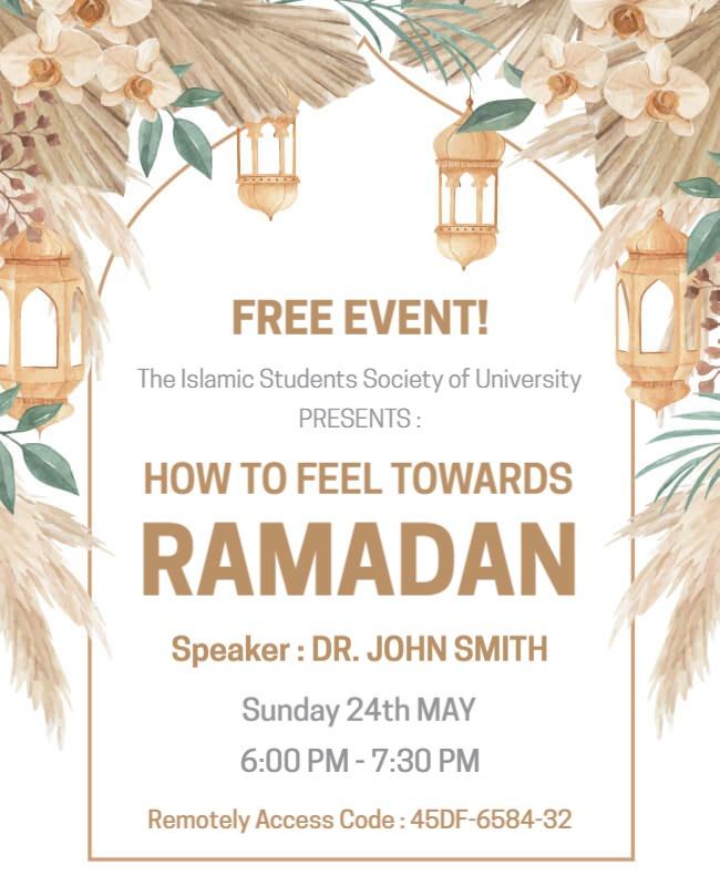 Elegant Floral Design for Ramadan Event Poster Template