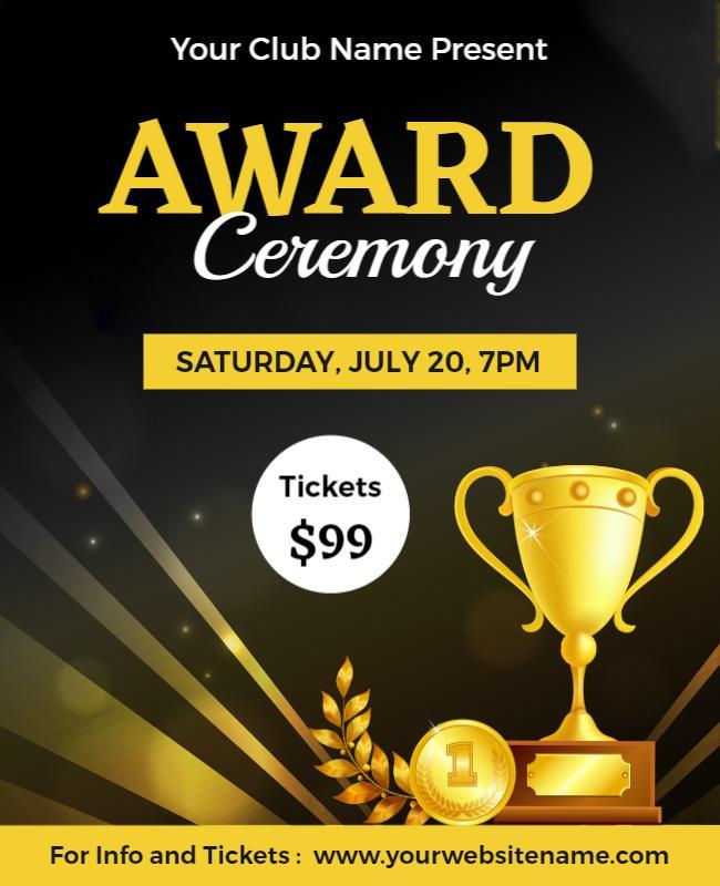 Elegant Gold Award Ceremony Event Poster Template