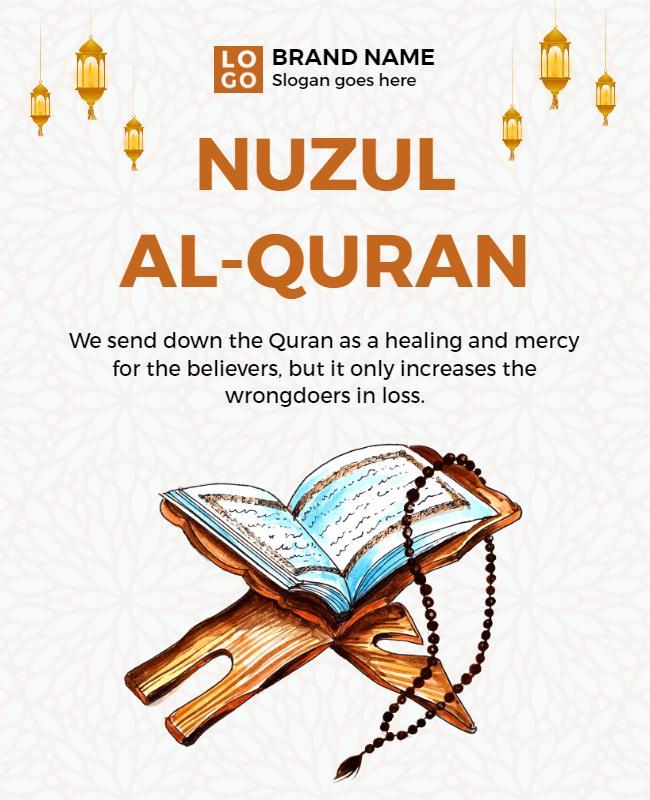 Elegant Islamic Themed Quran Reflection Poster Template