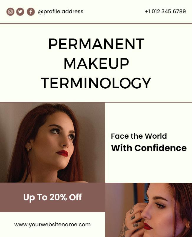 Elegant Minimalist Permanent Makeup Promotion Poster Template