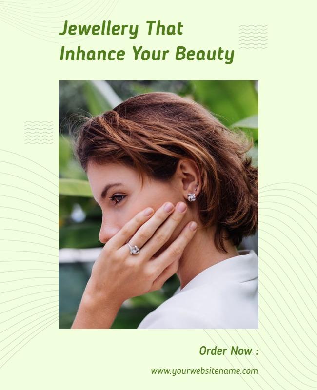 Elegant Soft Green Jewellery Promotion Poster Template