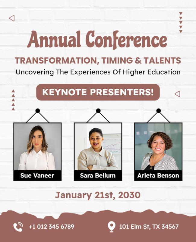 Elegant Soft Pink Annual Higher Education Conference Poster Template