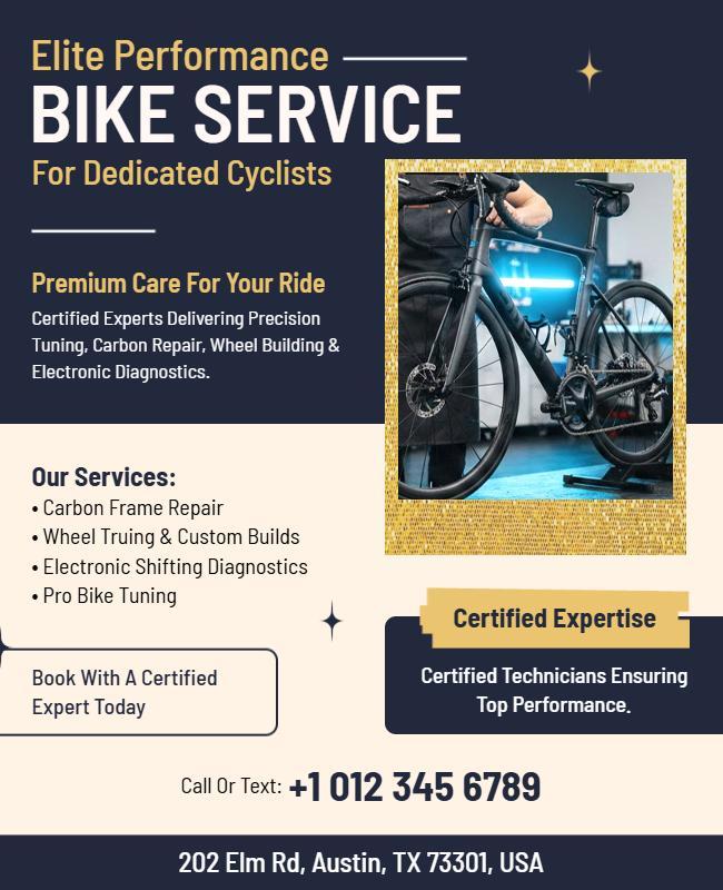 Elite Performance Bike Service Flyer Template