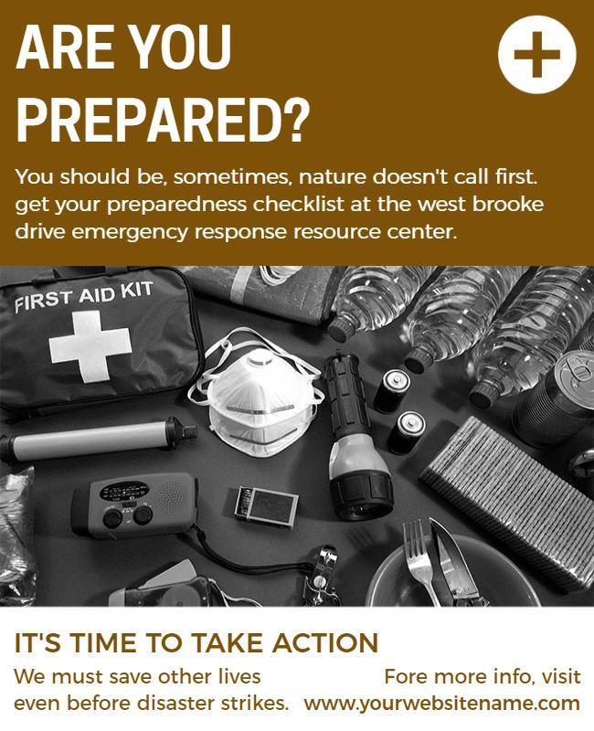 Emergency Preparedness Checklist for Disaster Response Poster Template