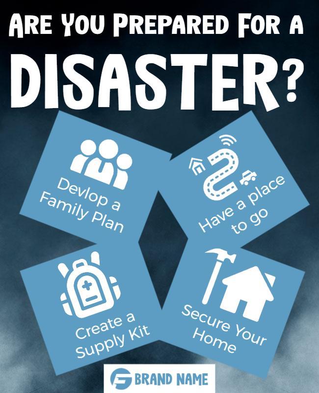 Emergency Preparedness Guide for Family Disaster Planning Poster Template