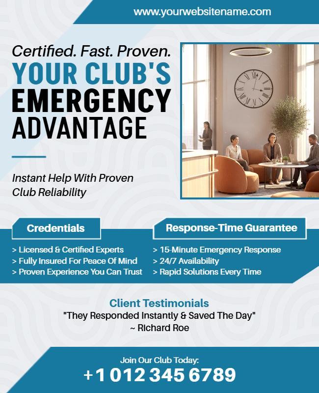 Emergency Response Club Service Flyer Template