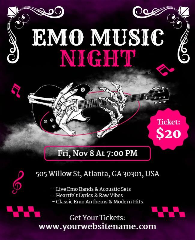 Emo Music Night Event Flyer Template