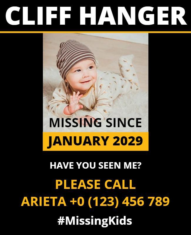 Emotional Black Missing Child Alert Poster Template