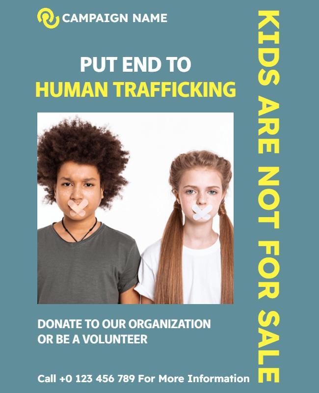 Empowering Bold Anti-Human Trafficking Awareness Poster Template