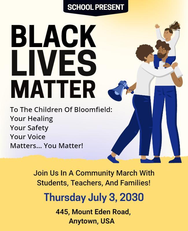 Empowering Community March for Black Lives Matter Poster Template