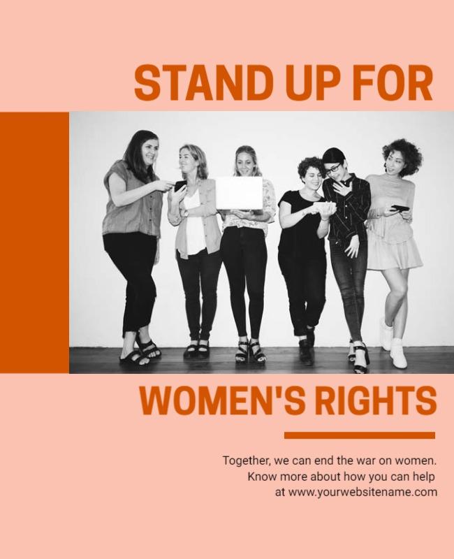 Empowering Orange Women's Rights Advocacy Poster Template