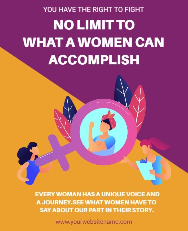 Empowering Women Activism Illustrated Awareness Poster Template