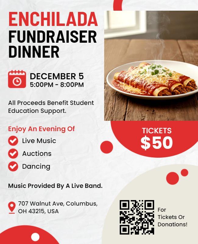 Enchilada Fundraiser Dinner Event Flyer Template