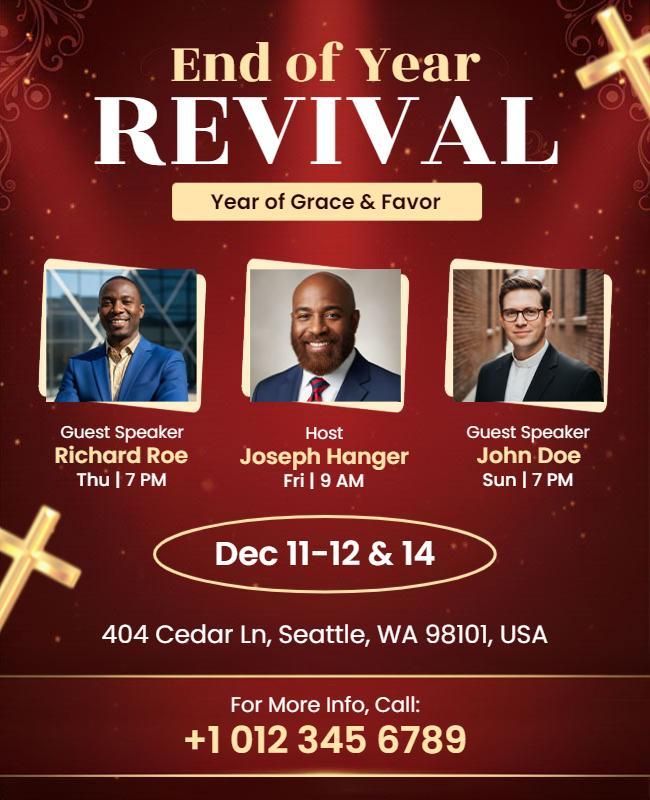 End of Year Revival Event Flyer Template